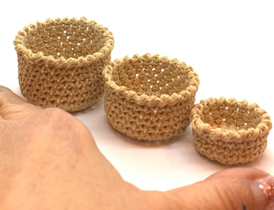 Miniature Nesting Baskets Set of Three Handmade 1/12 - Etsy