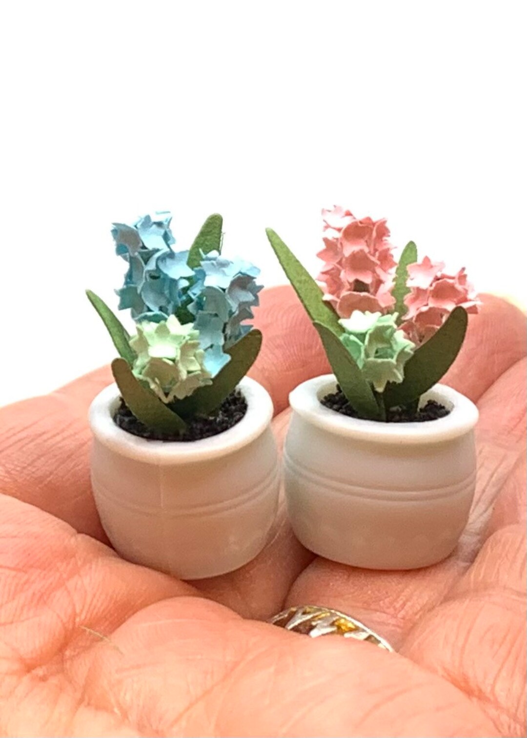 Miniature Plant, Hyacint, Handmade 1:12 Scale, 7 Colours - Etsy