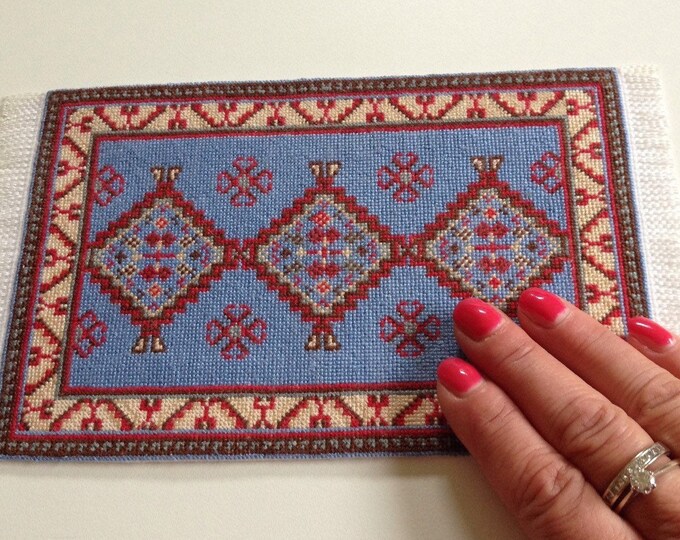 Miniature Hand Embroidered Oriental Carpet 1/12 Scale - Etsy