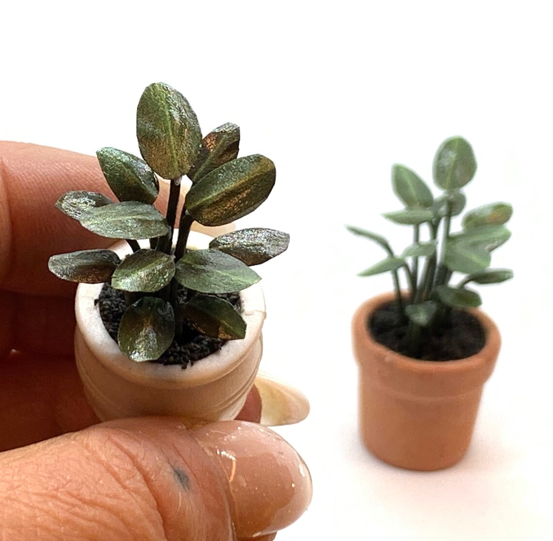 Miniature Plant Rubber Plant Handmade 1/12 Scale - Etsy