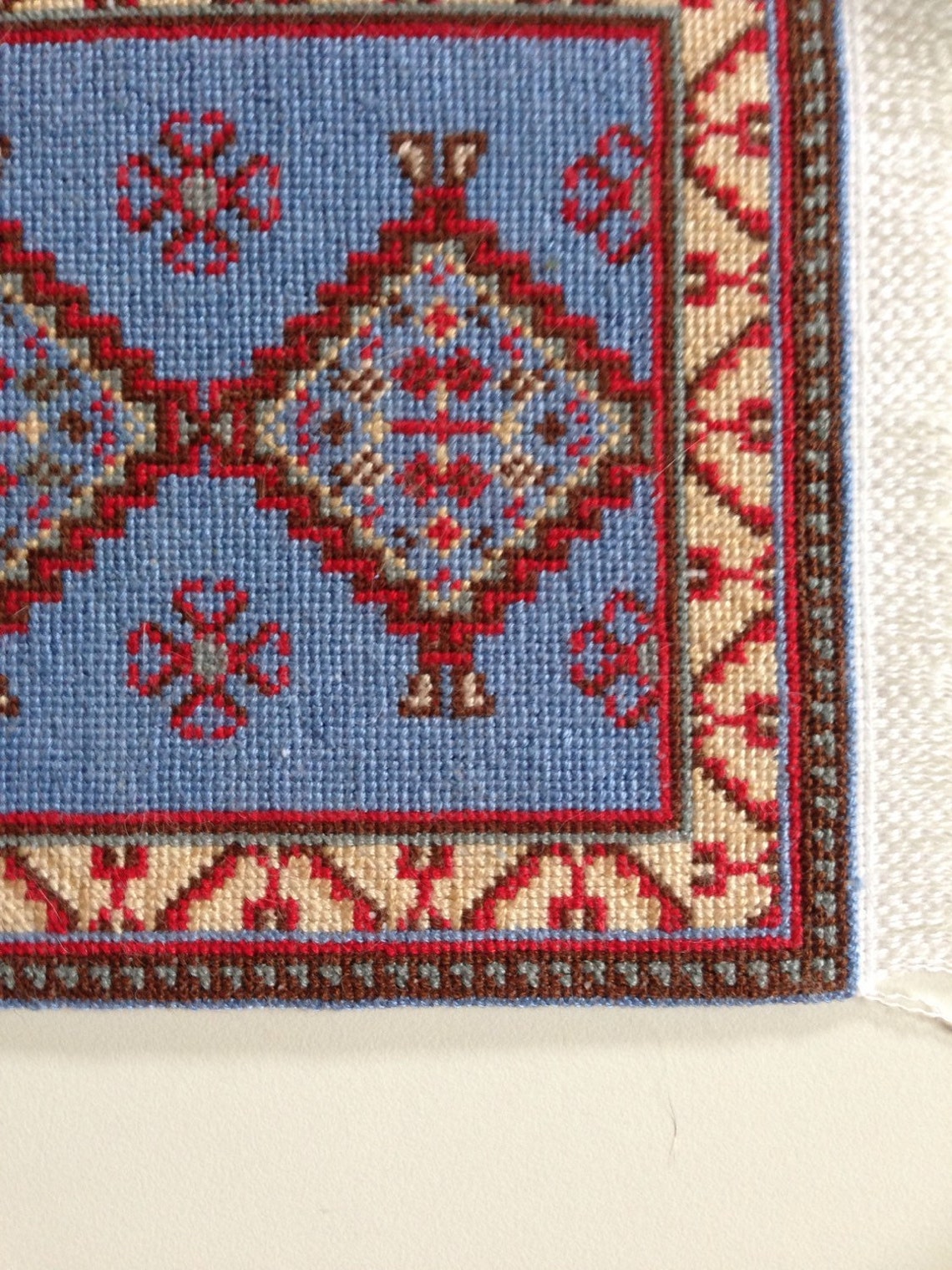 Miniature Hand Embroidered Oriental Carpet 1/12 Scale | Etsy