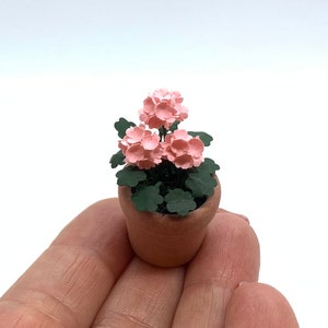 Miniature Geranium, Handmade, 1:12 Scale - Etsy