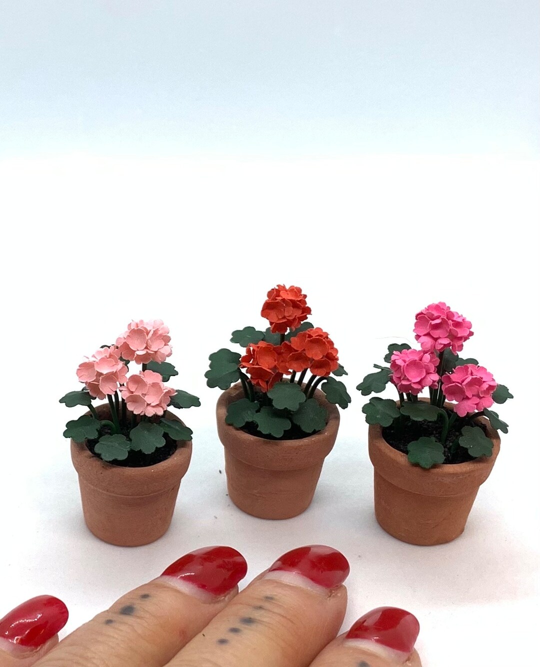 Miniature Geranium Handmade 1:12 Scale - Etsy