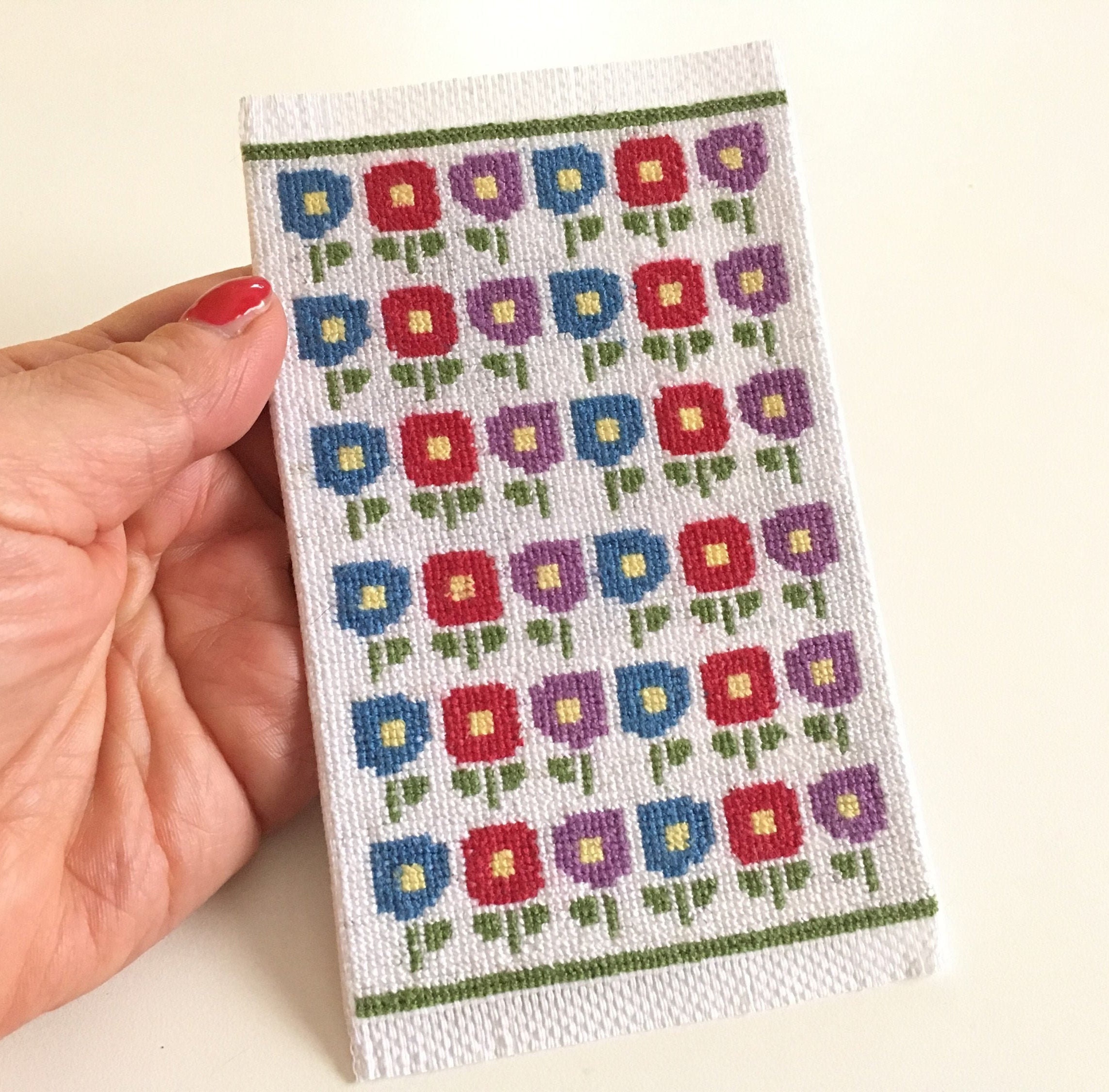 Miniature Hand Embroidered Rug/carpet Modern Floral | Etsy