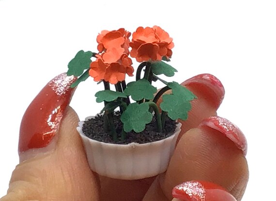 Miniature Geranium Handmade 1:12 Scale | Etsy