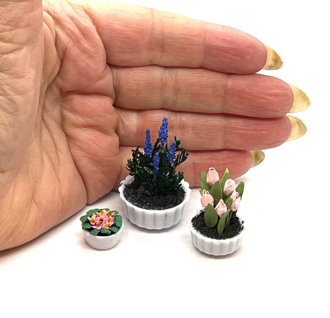 Miniature Plant Bundle, the Spring Bundle, Handmade, 1/12 Scale - Etsy