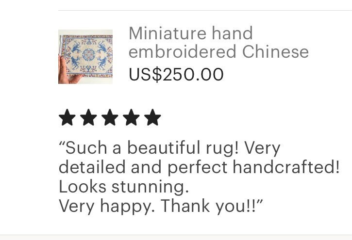 Miniature Hand Embroidered Rug/carpet Modern Floral | Etsy