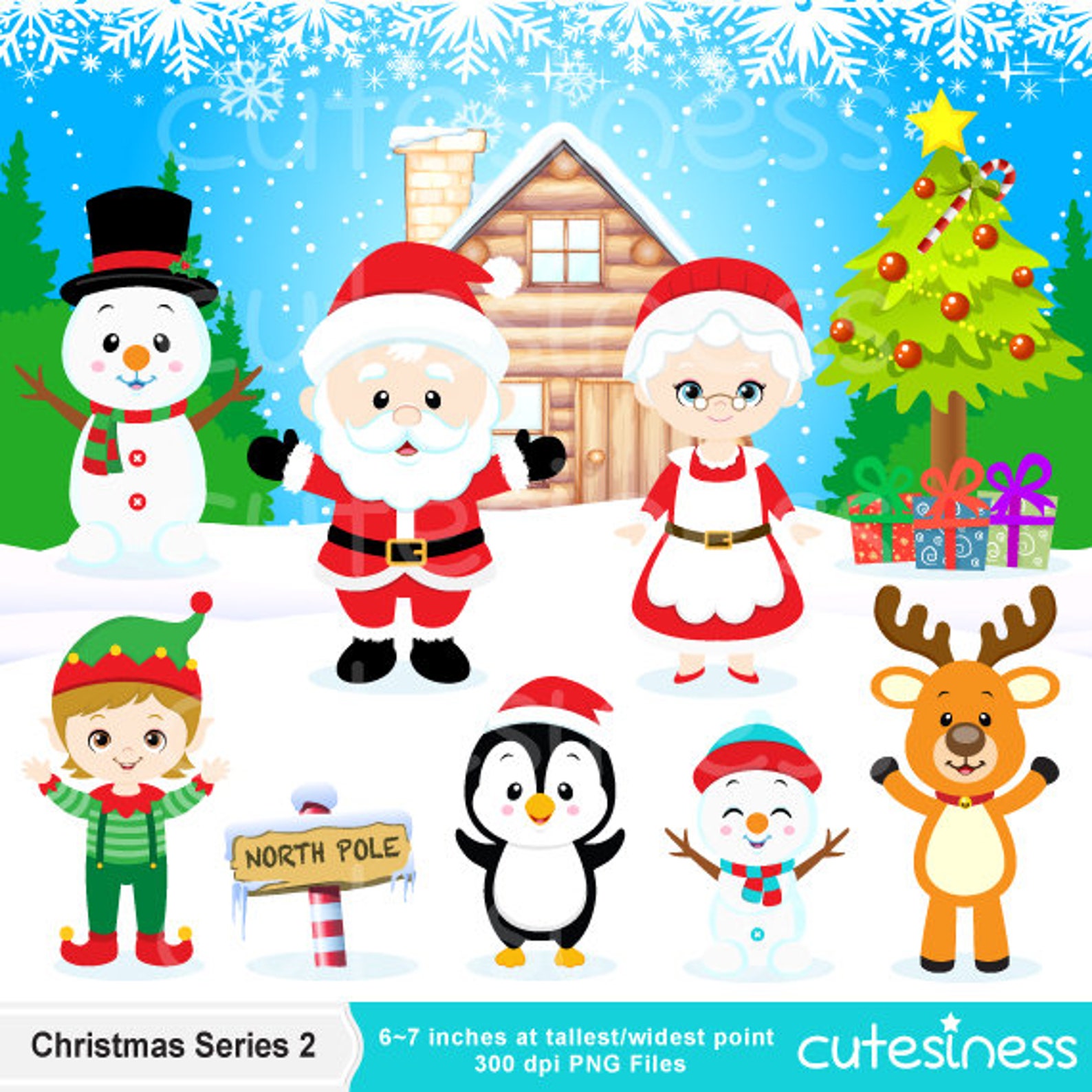 Christmas Clipartchristmas Digital Paperschristmas Clip - Etsy