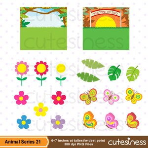 Jungle Clip Art, Jungle Digital Papers,jungle Clipart,jungle Animals ...