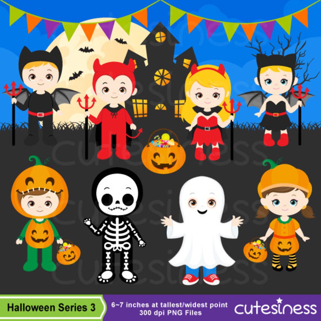Halloween Clipart, Trick or Treat Clipart, Halloween Digital Papers ...