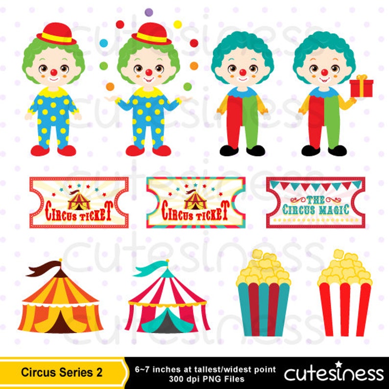 Circus Digital Clipart Circus Clipart Carnival Clipart | Etsy