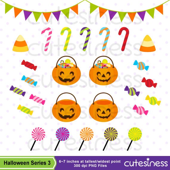 Halloween Clipart Trick or Treat Clipart Halloween Digital - Etsy