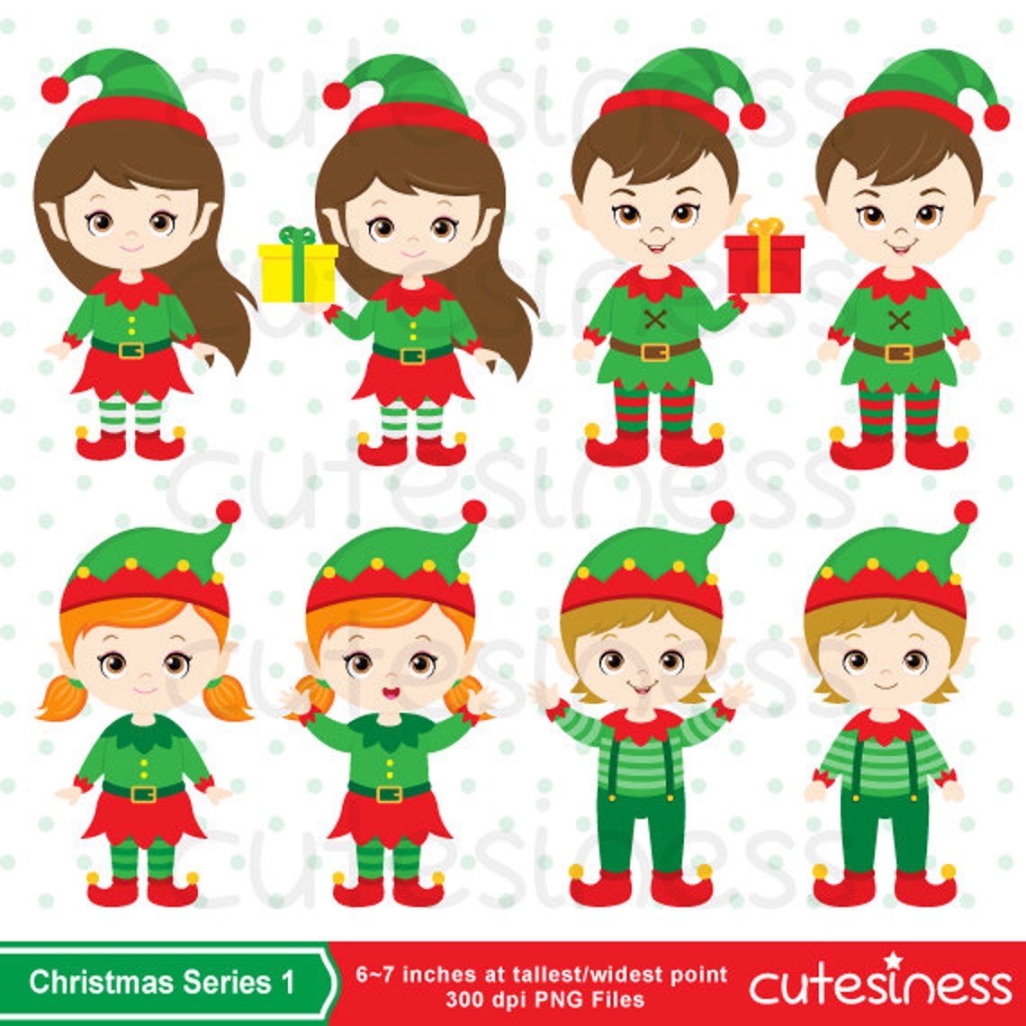 Christmas Clipart Set Clip Art Set of Santa Wreath Holly - Etsy