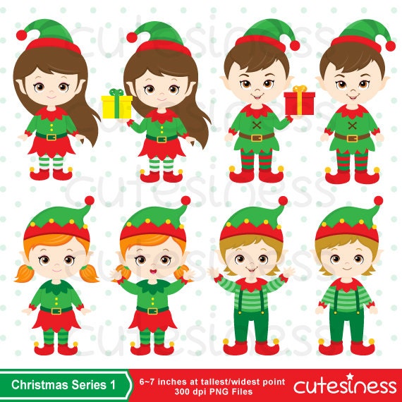 Christmas Clipart Set Clip Art Set of Santa Wreath Holly | Etsy UK