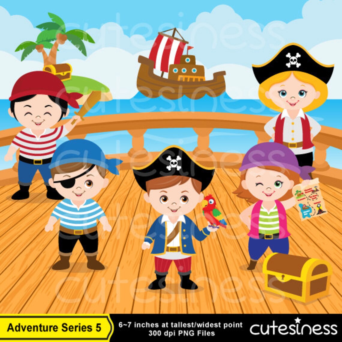 Pirate Clipart Pirate Graphic COMMERCIAL USE Pirate Party - Etsy