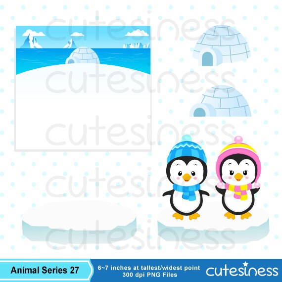 Penguin Digital Clip Art Set- Instant Download - Etsy UK