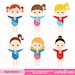 Gymnastics Digital Clipart, Digital Girls Gymnastics Clip Art ...