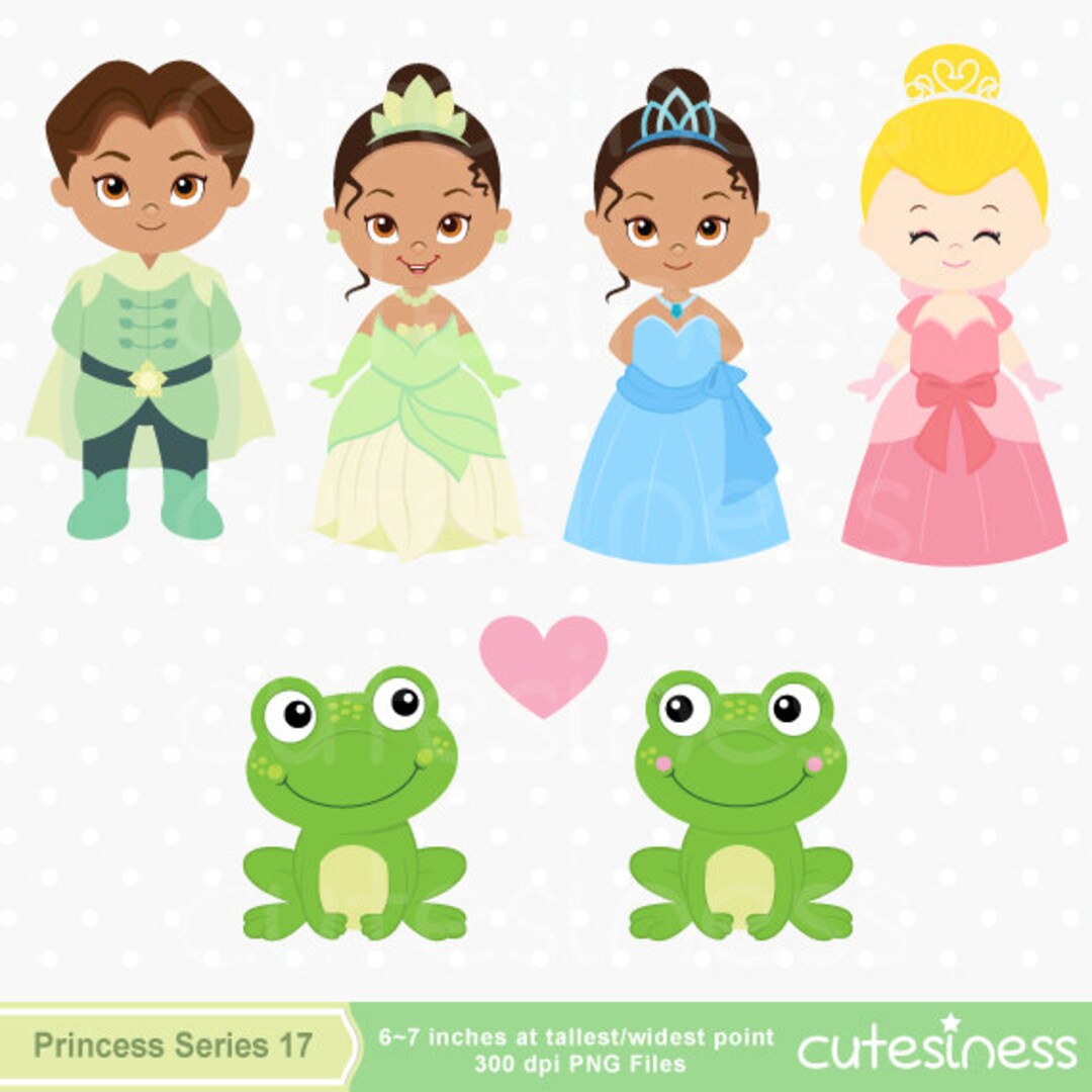 The Frog Prince Digital Clipart, Priness Clipart, Tiana Clipart, Frog ...