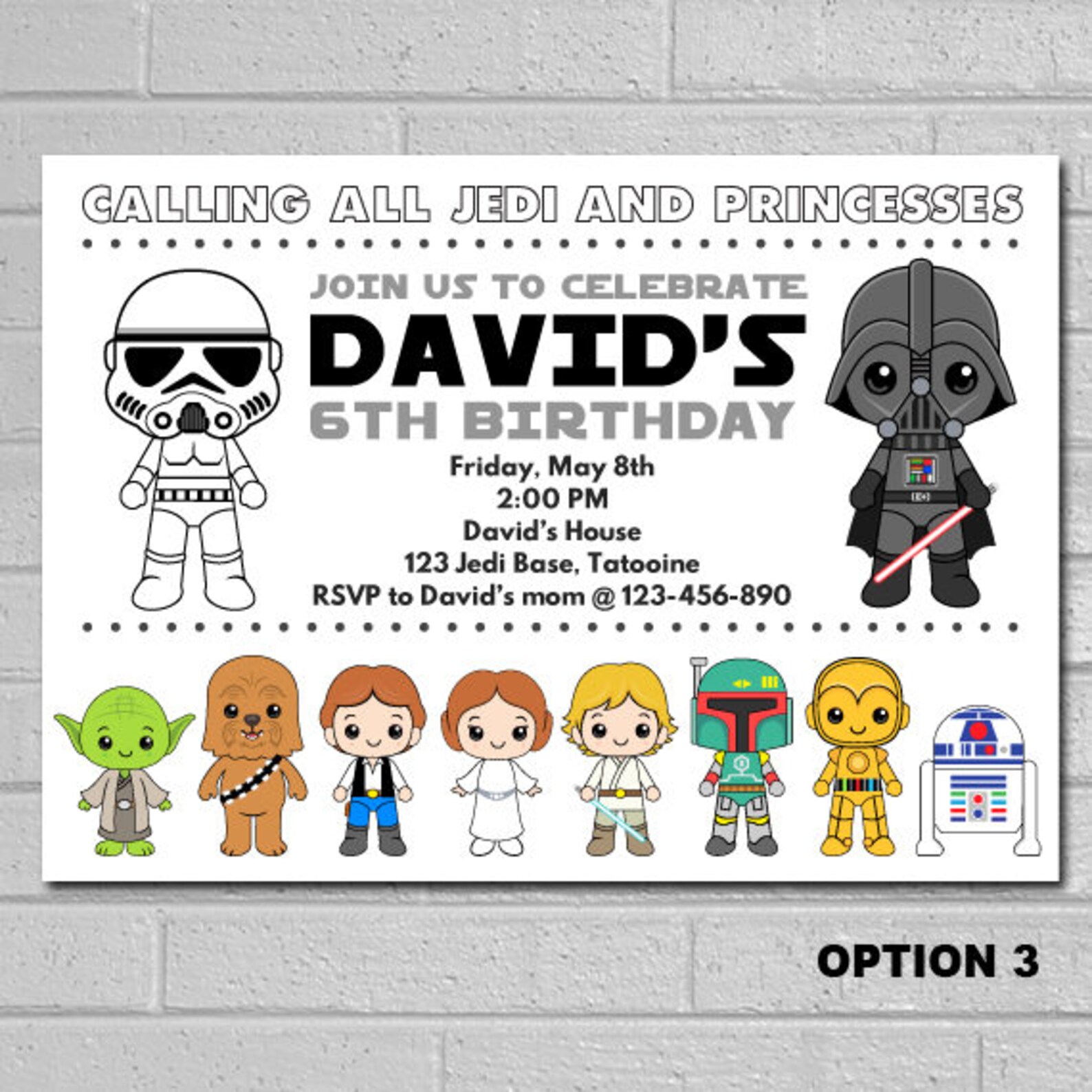 Invitación de Star Wars, invitación de cumpleaños de Star Wars - Etsy ...