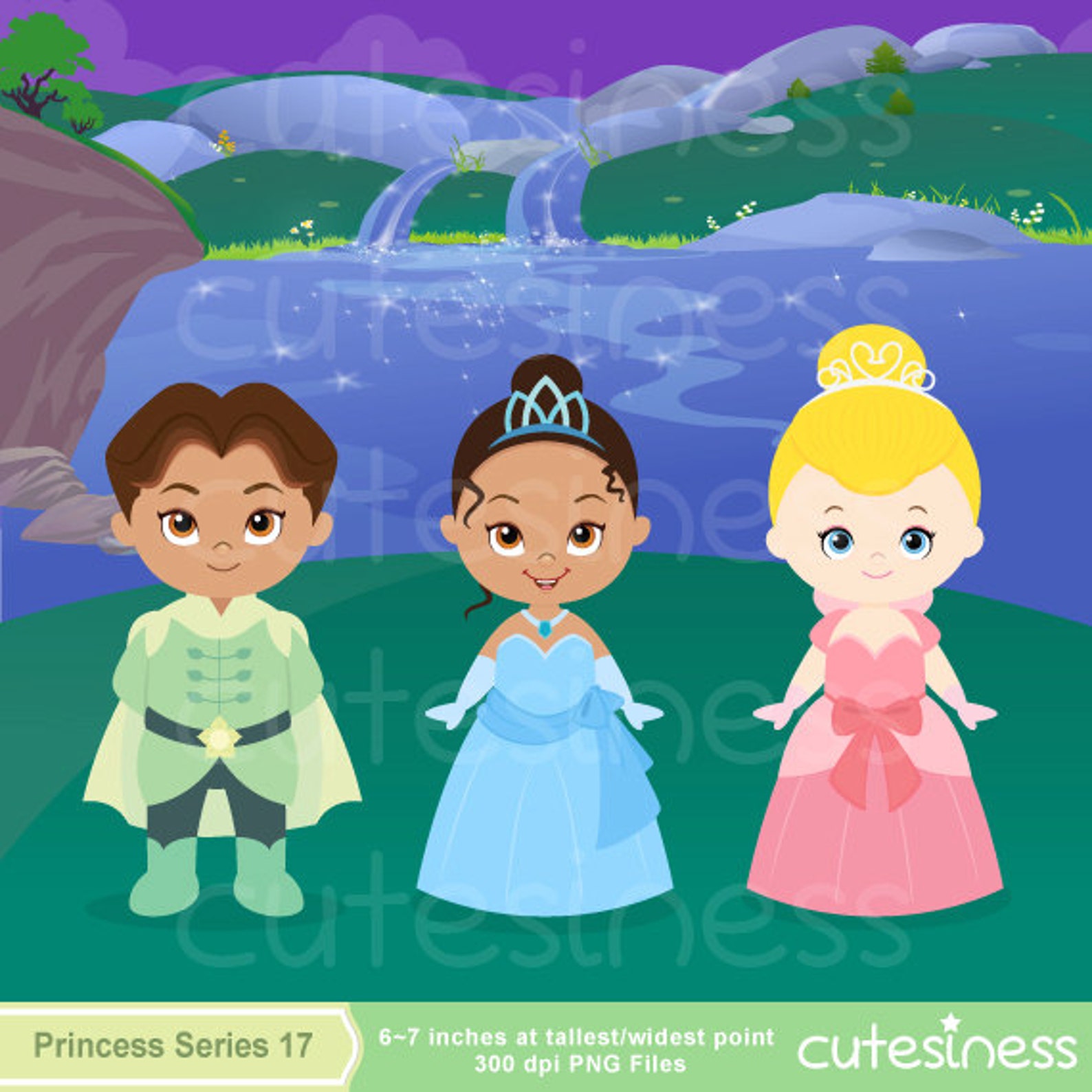 The Frog Prince Digital Clipart Priness Clipart Tiana - Etsy