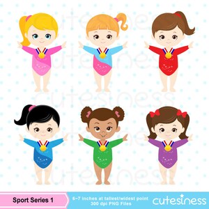 Gymnastics Digital Clipart, Digital Girls Gymnastics Clip Art ...