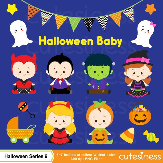 Halloween Baby Clipart Halloweeb Baby Clip Art HALLOWEEN | Etsy