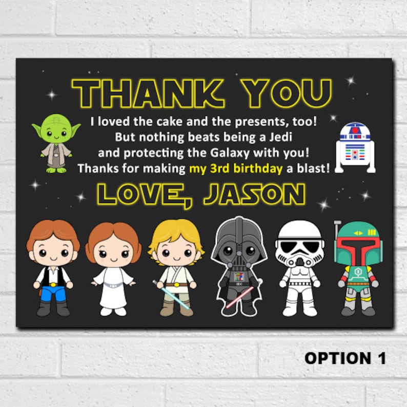 Star Wars Thank Card | Etsy