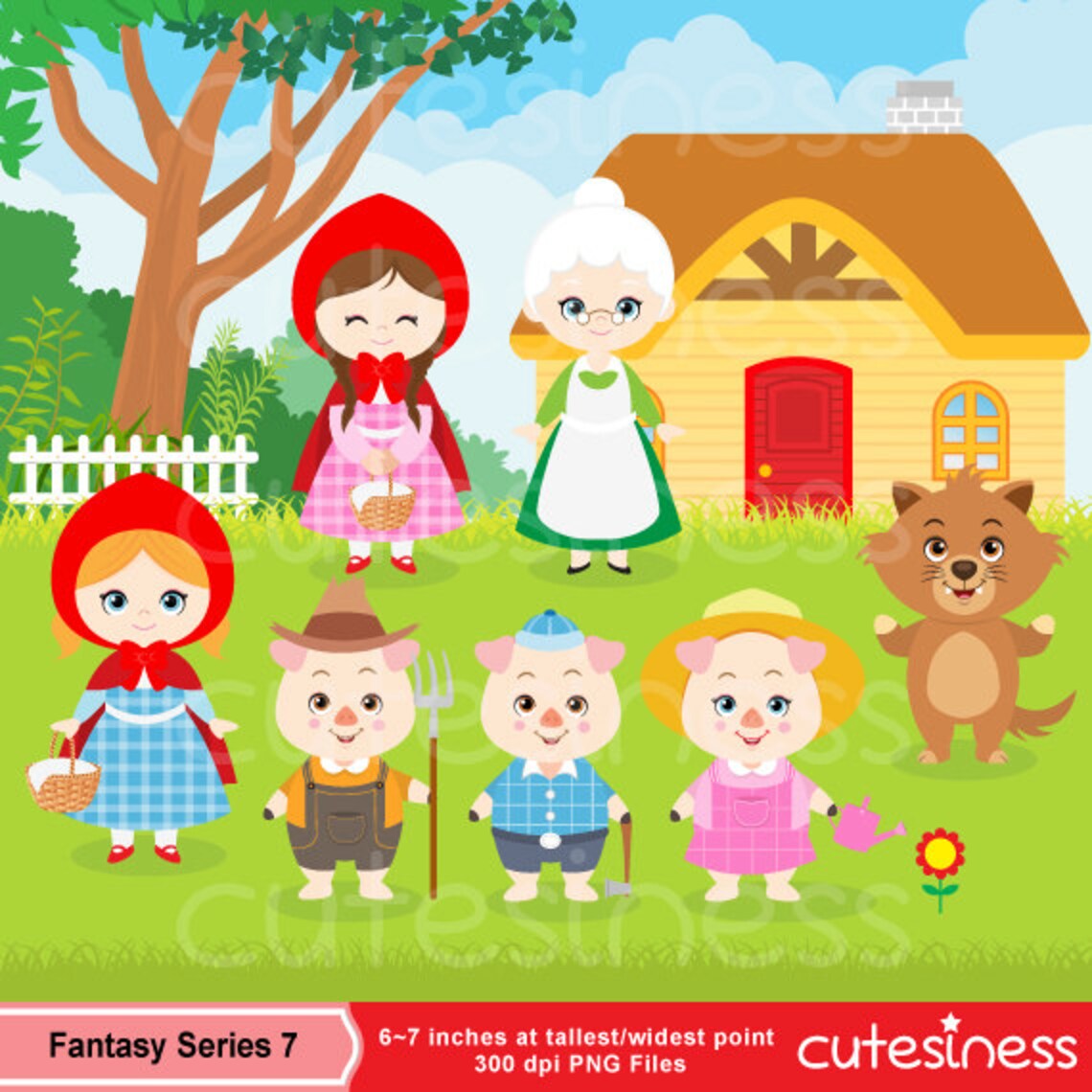 Little Red Riding Hood Clipart, Little Red Clipart, Three Little Pig ...