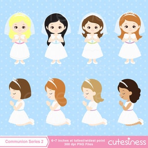 Digital First Communion Clip Art, Girl First Communion Clipart, First ...