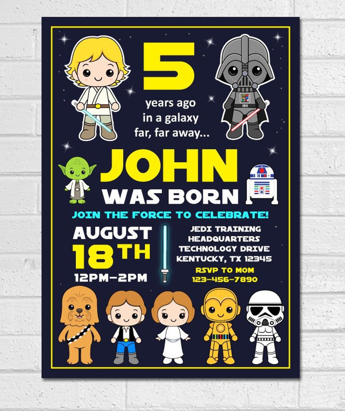 Invitación de Star Wars, invitación de Starwars, invitación de ...