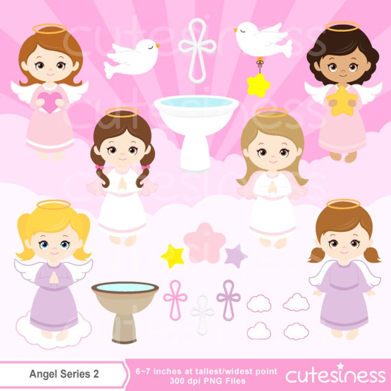 Angel Clipart Baptism Clipart Baptism Invitation Cute Angel - Etsy Canada