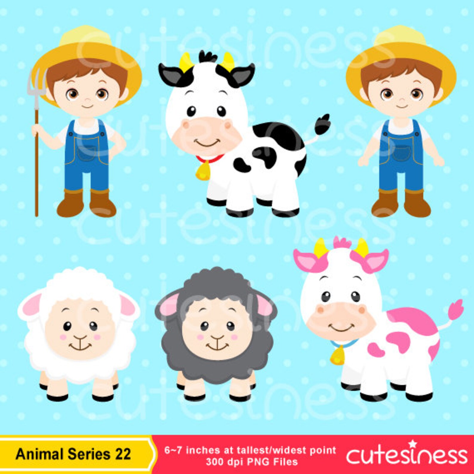 Farm Animals Clipart Set Farm Barn Farmyard Animals - Etsy
