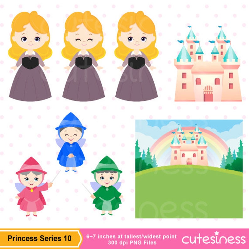 Princess Digital Clipart, Princess Clipart, Princess Clip Art, Sleeping ...