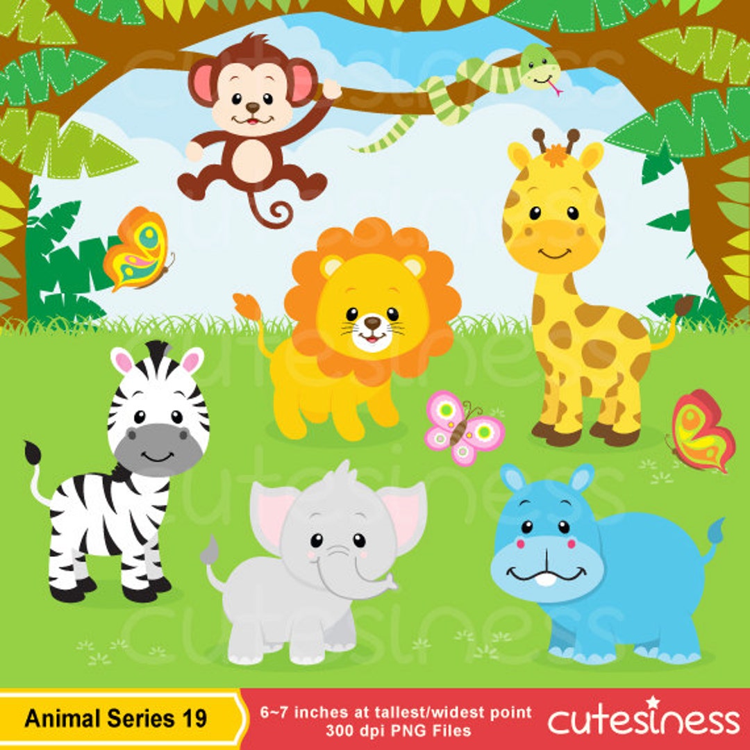 Safari Clipart, Safari Animals Clipart, Jungle Clipart, Jungle Animal ...