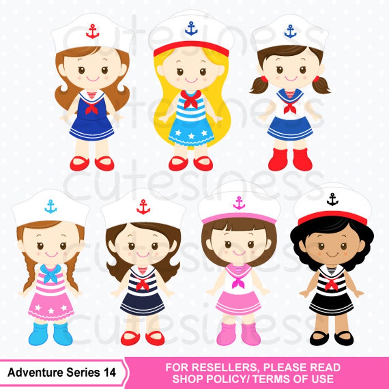 Sailor Clipart Sailor Girl Clipart Little Sailor Clipart - Etsy