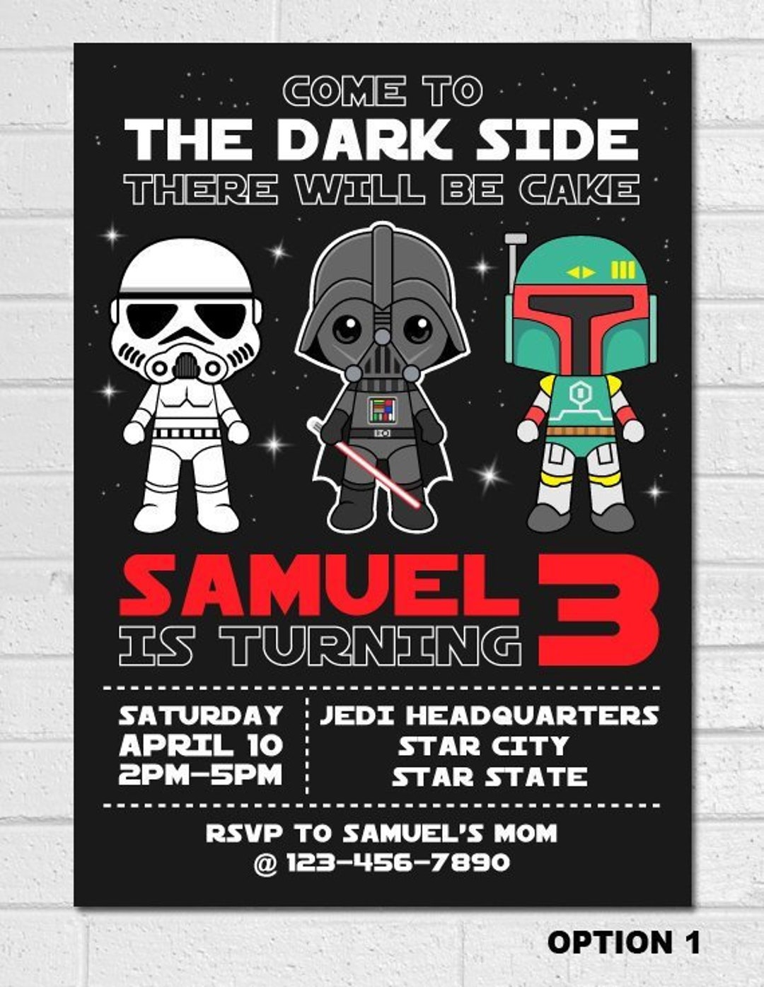 Invitación de Star Wars, cumpleaños de Star Wars, Star Wars, imprimible ...