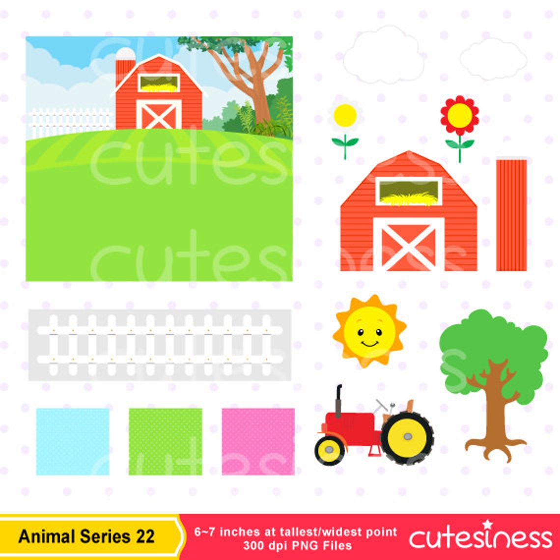 Farm Animals Clipart Set Farm Barn Farmyard Animals - Etsy