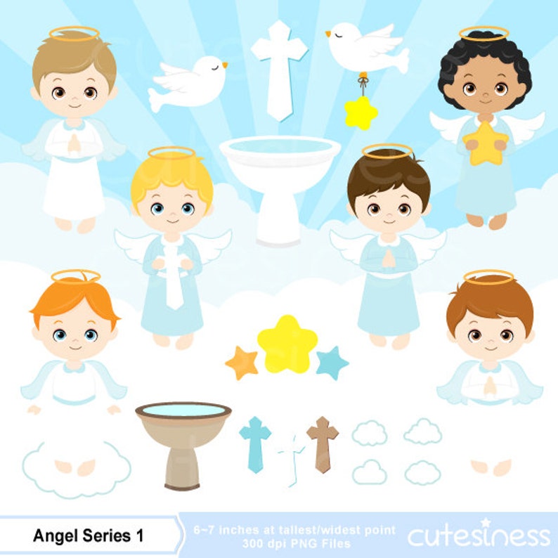 Angel Clipart, Baptism Clipart, Little Angel Baptism, Angel Baby Shower ...