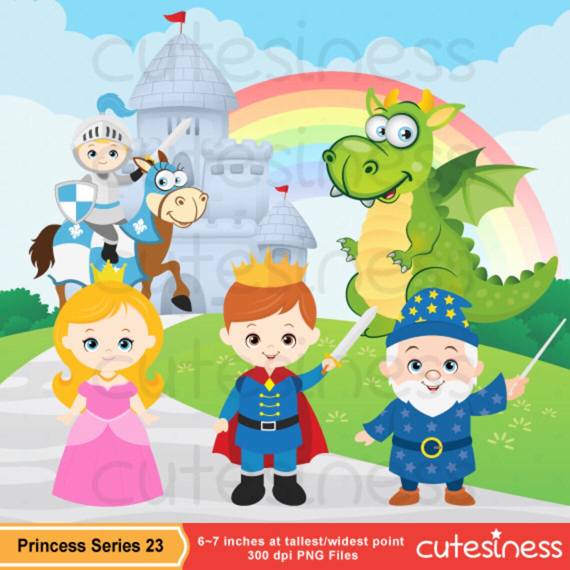 Princess Clipart Princess Clip Art Knight Clipart Knight | Etsy