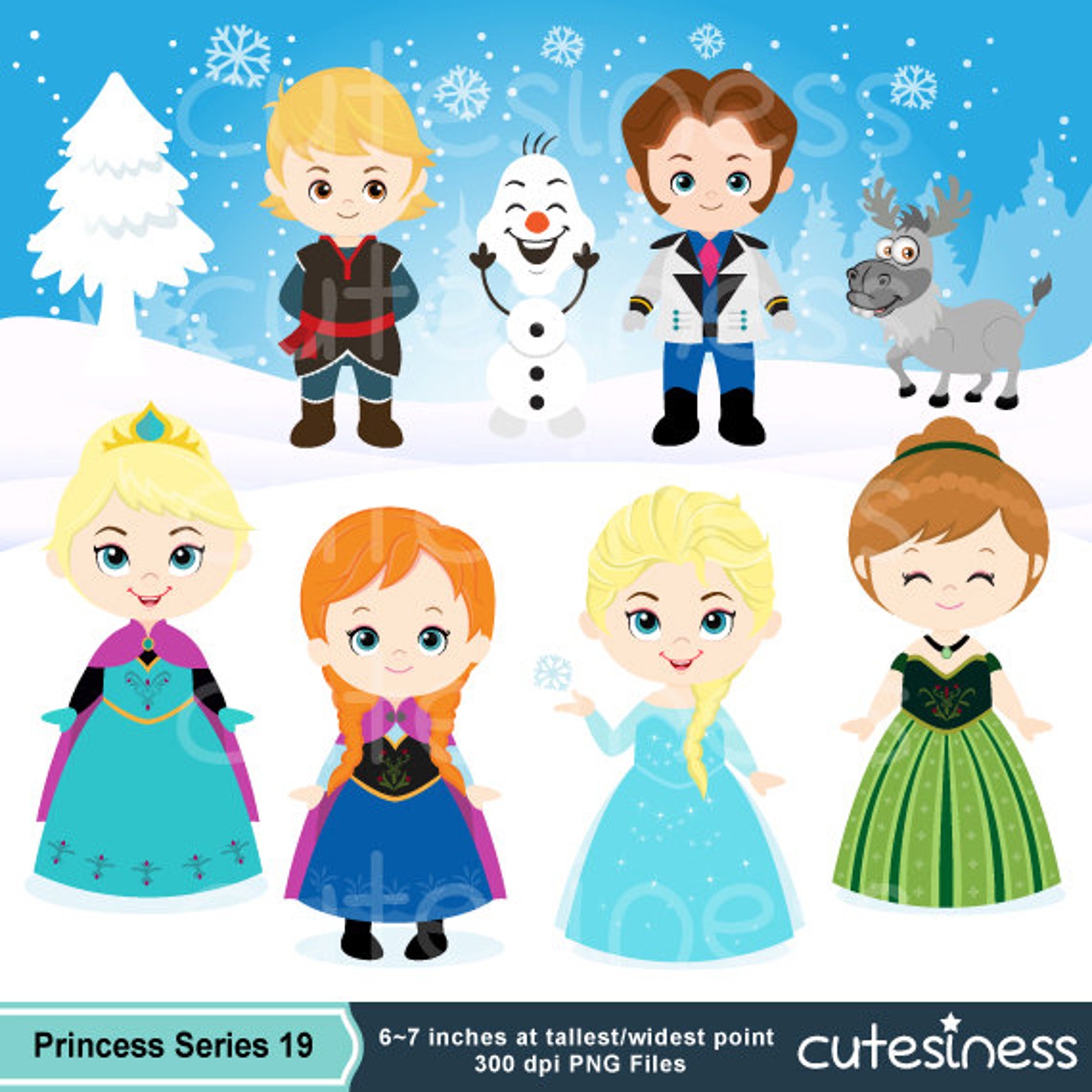 Instant Download Snow Princess Clipart Clipart Snow Princess - Etsy