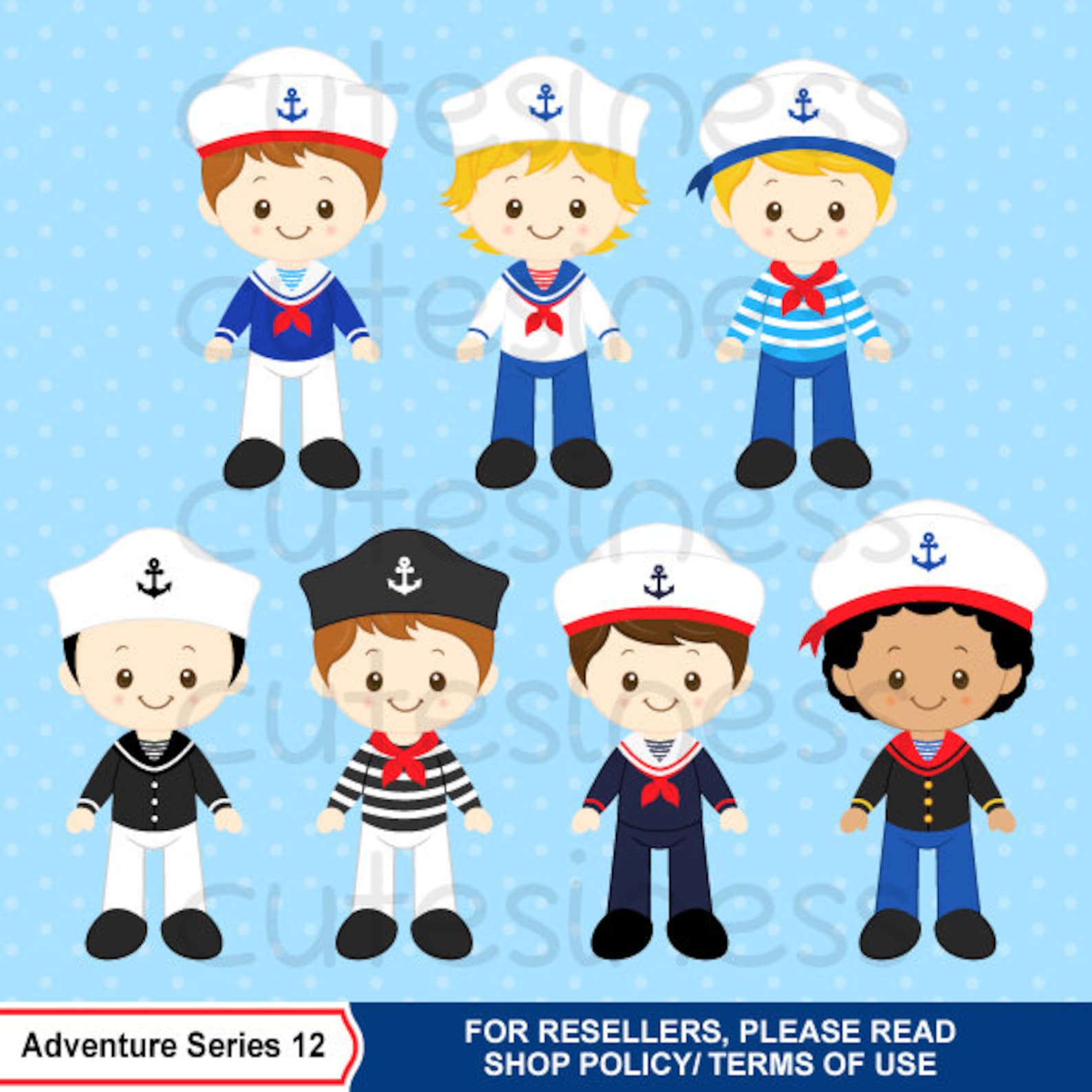 Sailor Clipart, Sailor Boy Clipart, Little Sailor Clipart, Nautical ...