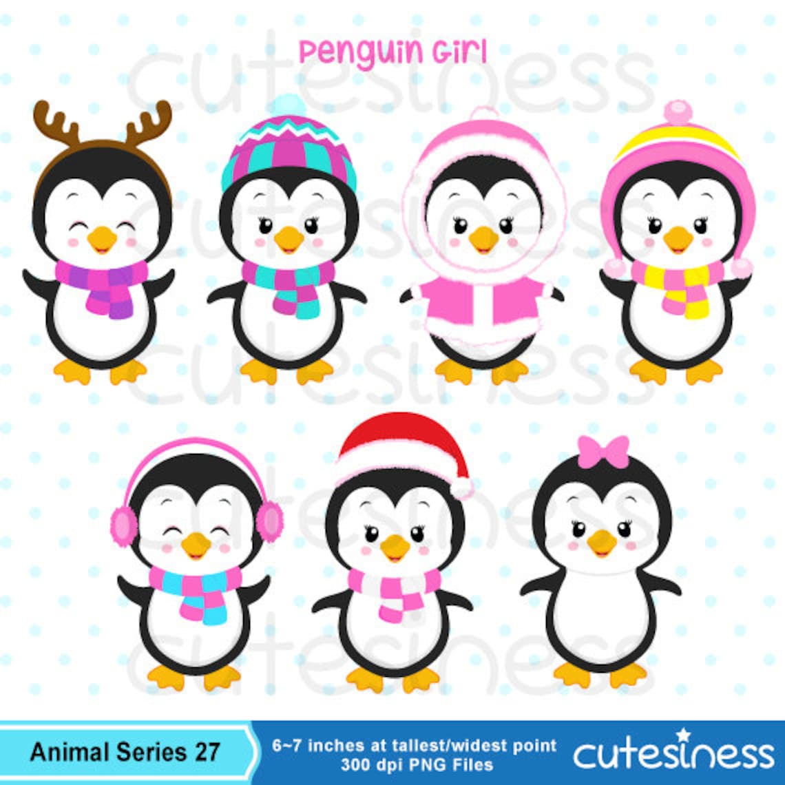 Penguin Digital Clip Art Set Instant Download - Etsy