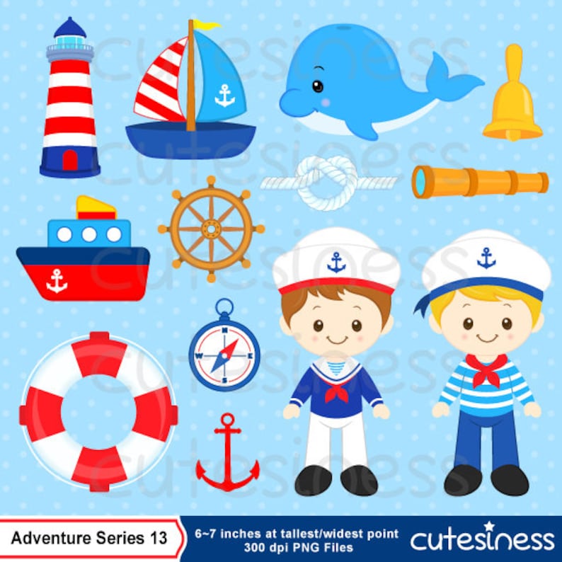 Sailor Clipart, Sailor Boy Clipart, Little Sailor Clipart, Nautical ...