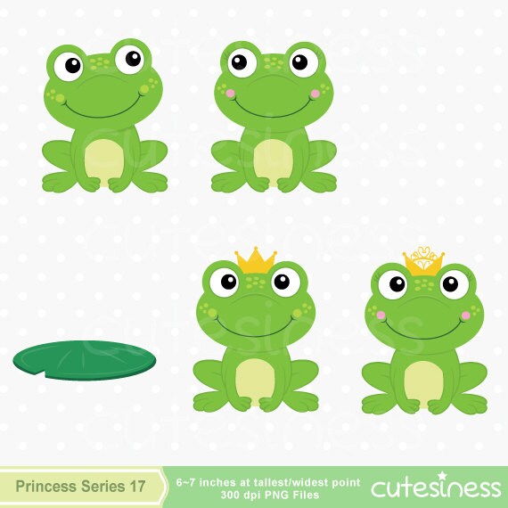 The Frog Prince Digital Clipart Priness Clipart Tiana | Etsy