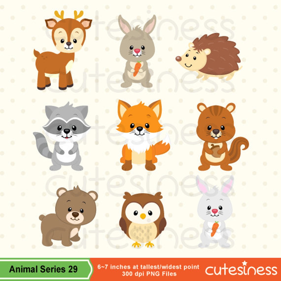 Woodland Animals Clipart Woodland Clipart Woodland Animals - Etsy