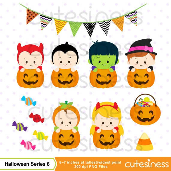 Halloween Baby Clipart, Halloweeb Baby Clip Art, HALLOWEEN Digital ...