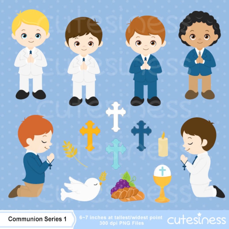 Boys First Communion Digital Clip Art First Communion Clip - Etsy