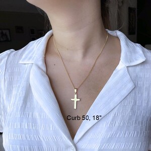 Engraved Gold Cross Necklace. 14k Thick Gold Layer Customized Gift Gold ...