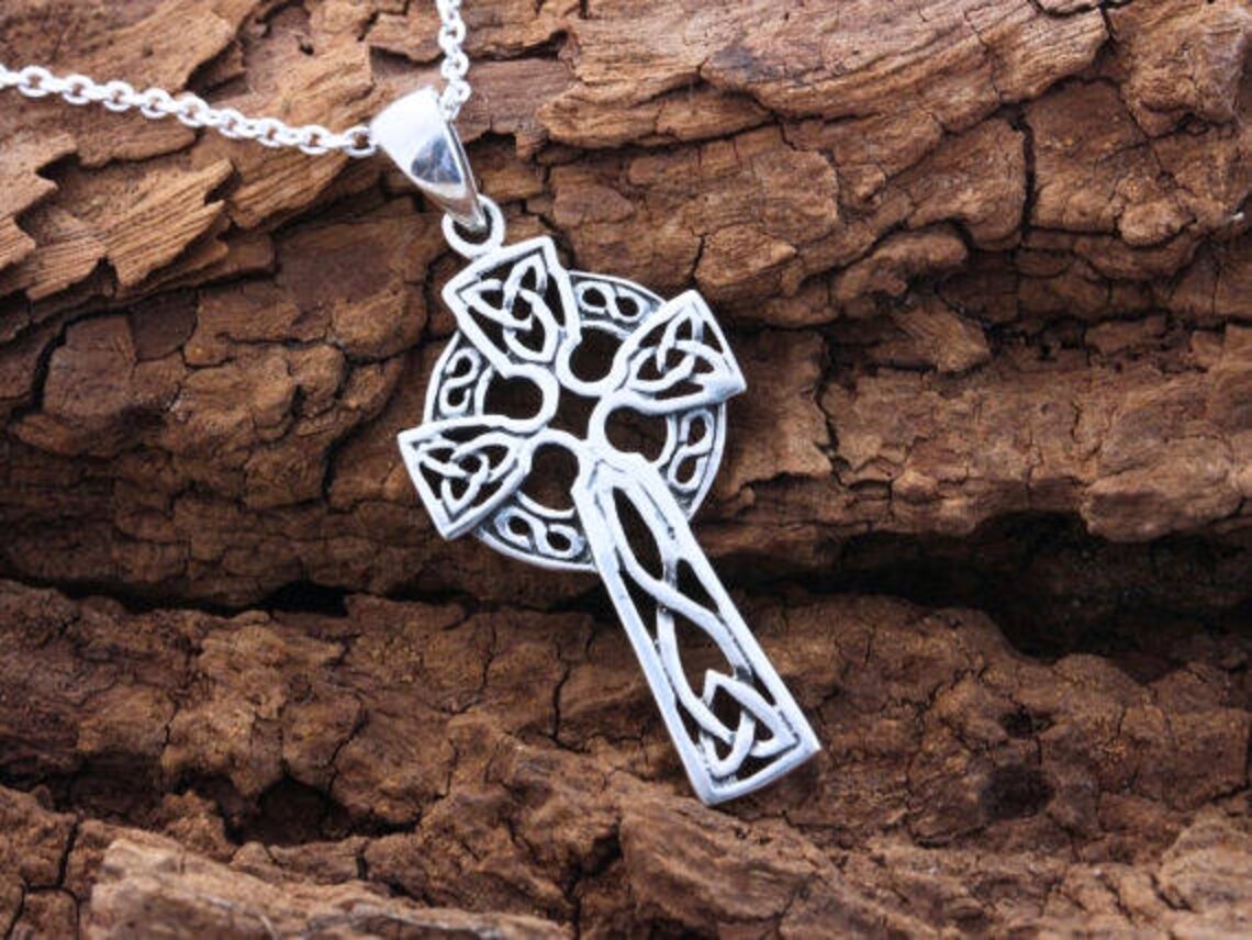 Trinity Celtic Cross Necklace Sterling Silver Triquetra - Etsy