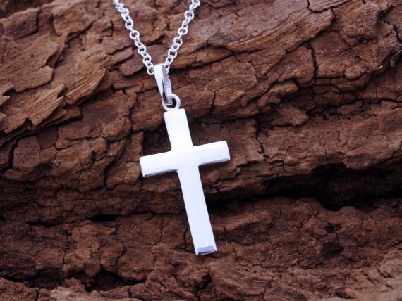 Sterling silver Engraved Cross Necklace. Sterling Silver | Etsy